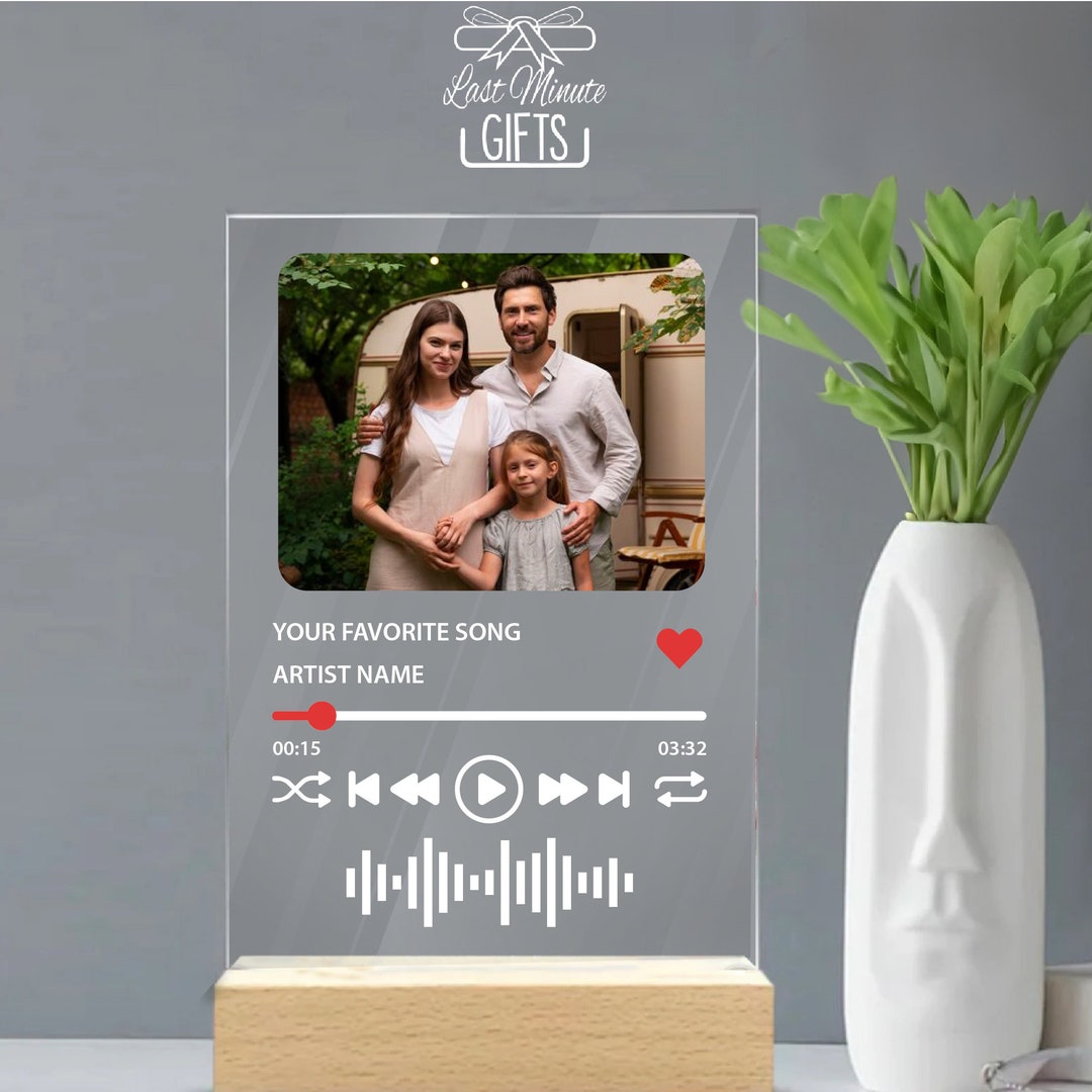 Photo Stand With Our Song, Custom Song Plaque, Personalized Photo Music ...