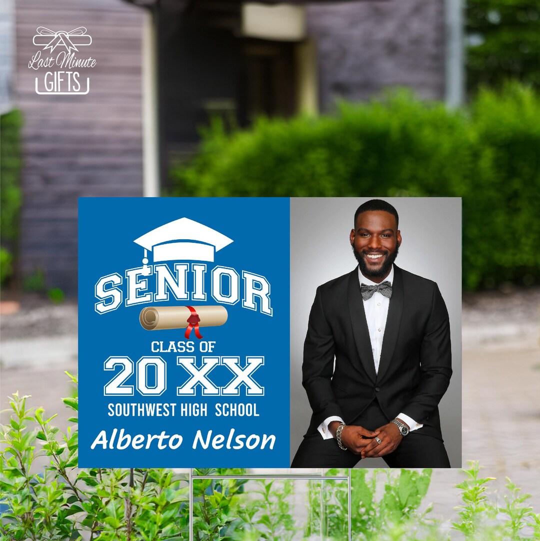 Custom Senior Yard Sign, Personalized Class of 2024 Lawn Sign ...
