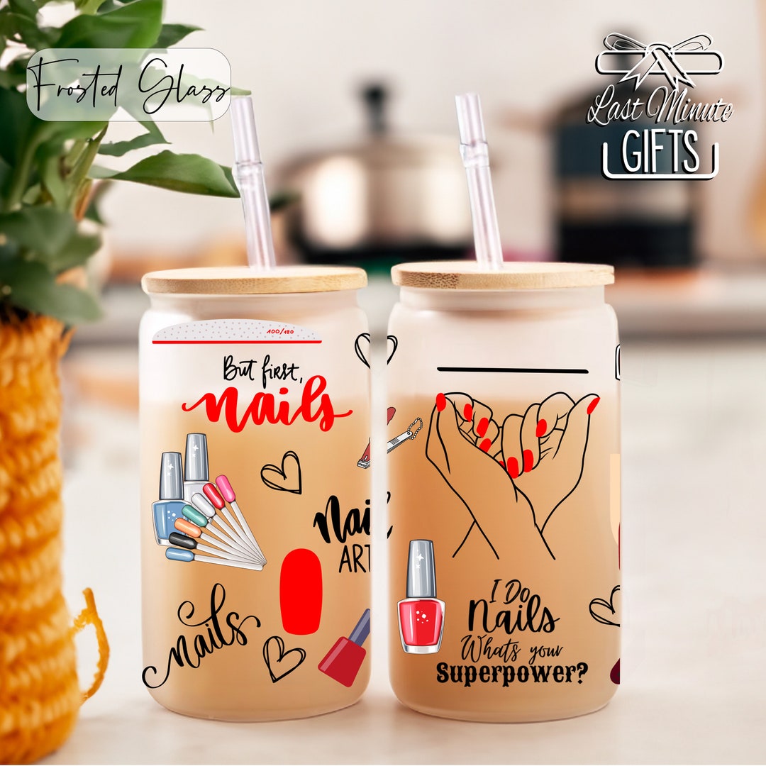 Nail Artist Funny Saying Drinking Glass Jar, Nail Art Frosted Jar, Nail ...