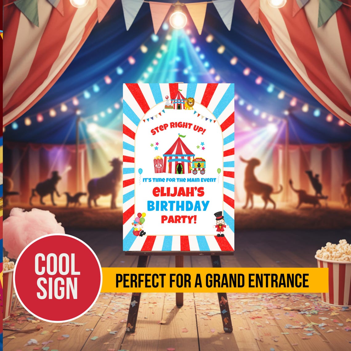 Circus Themed Birthday Party Welcome Sign, Carnival Welcome Board ...