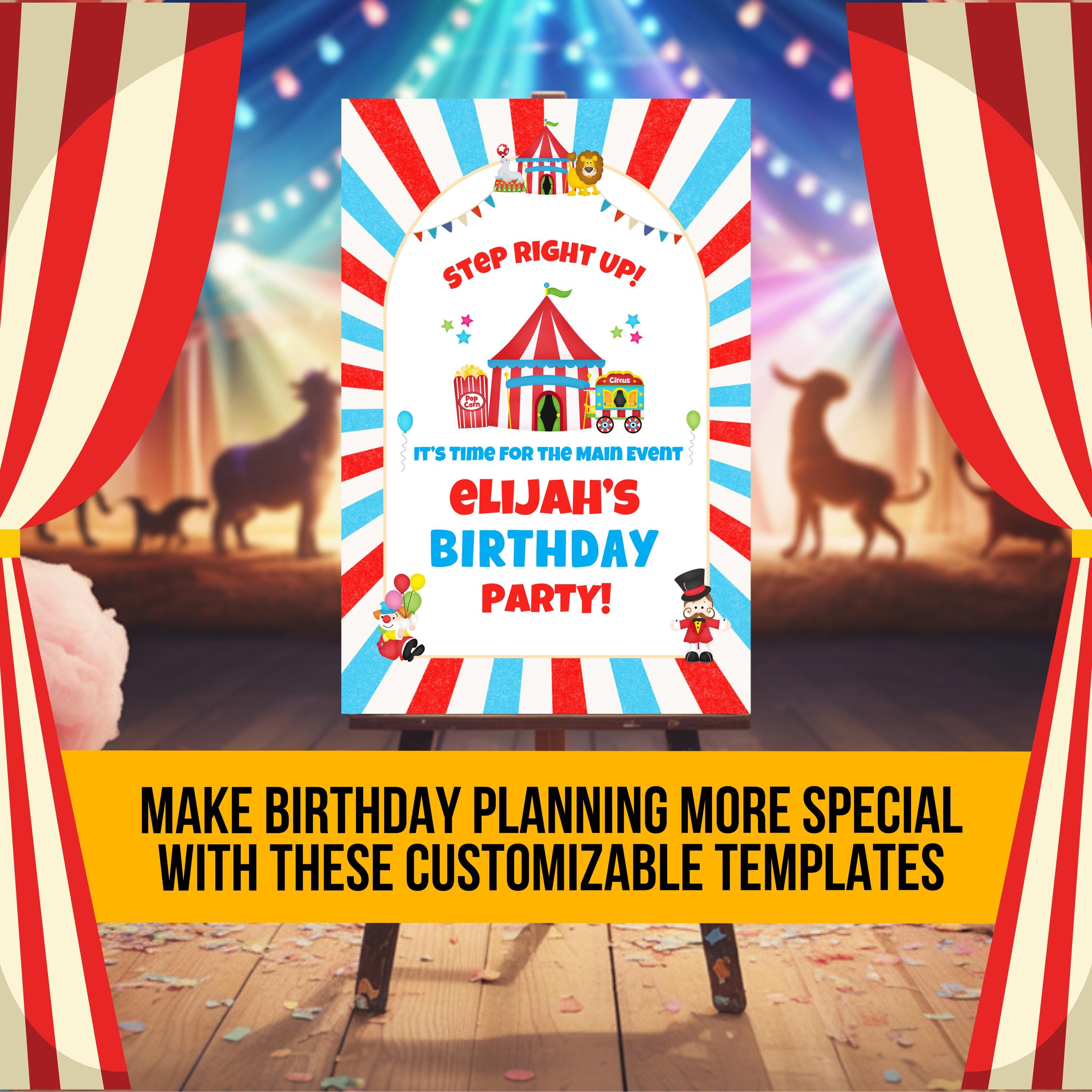Circus Themed Birthday Party Welcome Sign, Carnival Welcome Board ...