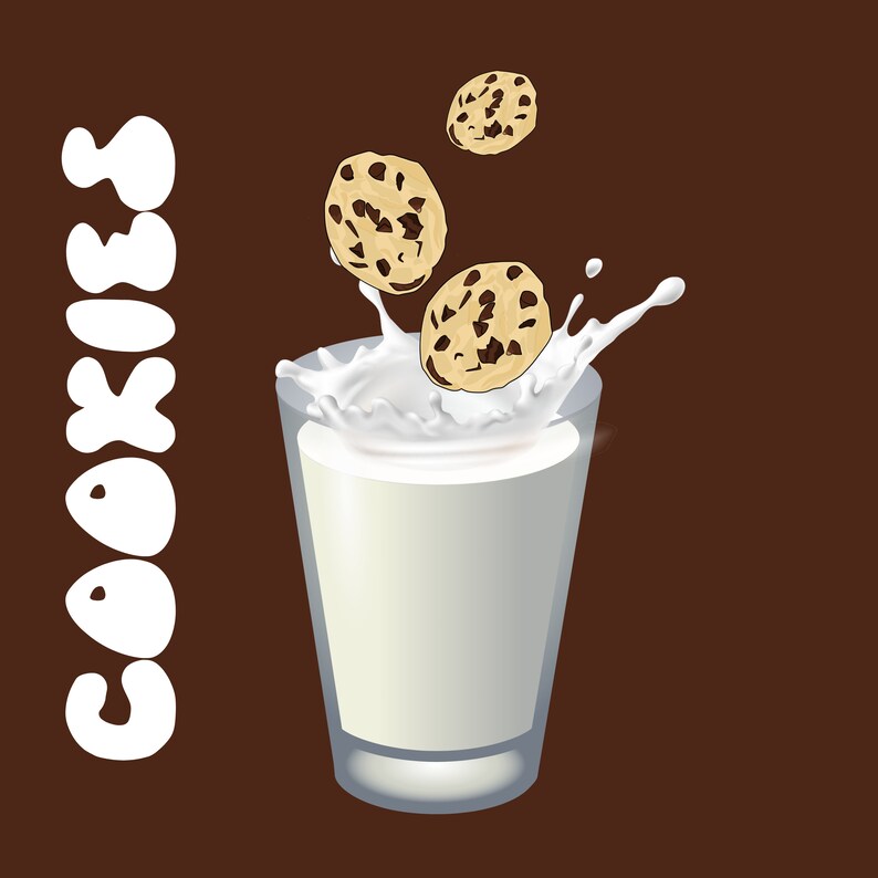 Chocolate Chip Cookie Clip Art Hand Drawn Procreate Professional ...