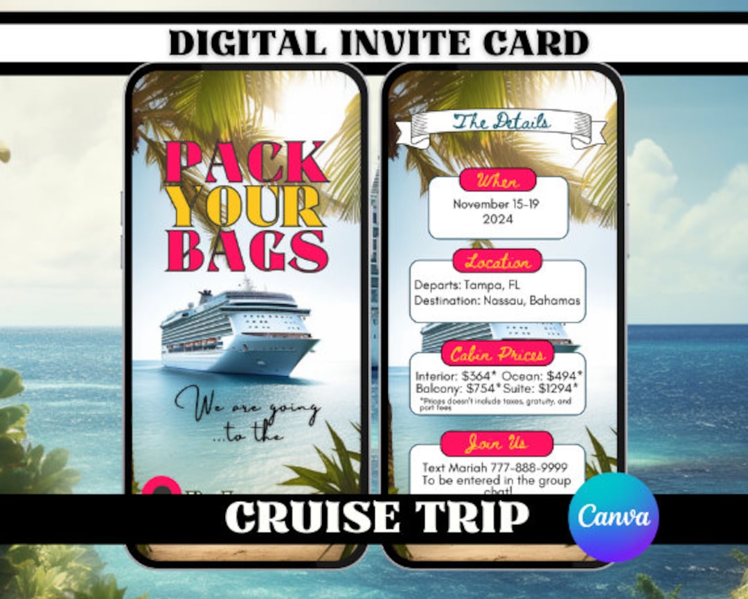 Cruise Trip Invitation, Animated Family Vacation Evite, Bahamas ...