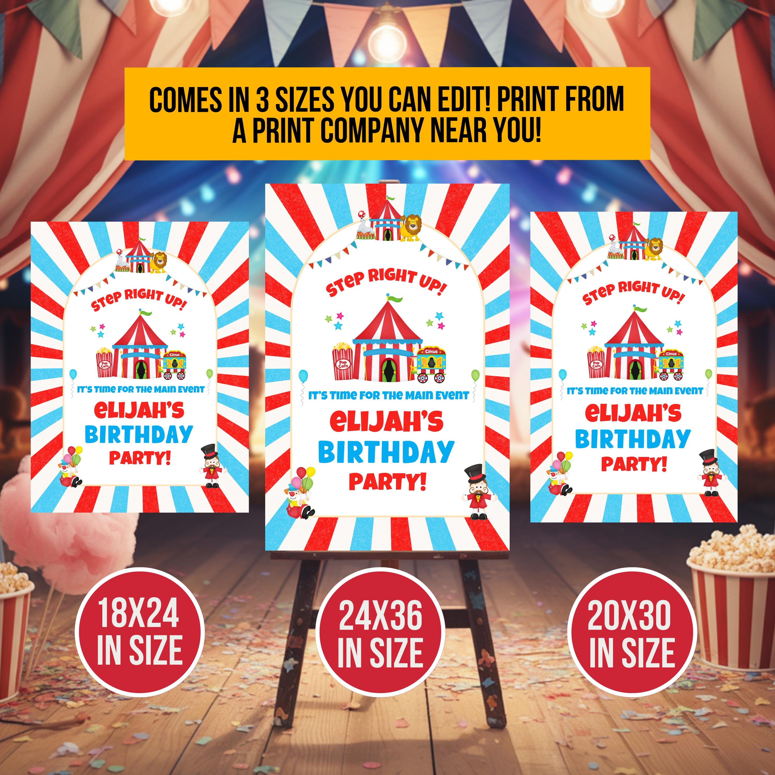 Circus Themed Birthday Party Welcome Sign, Carnival Welcome Board ...