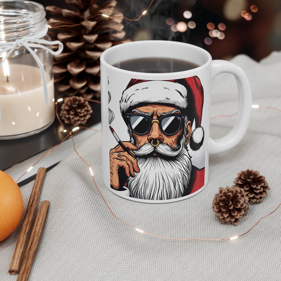 SANTA CHRISTMAS MUG 11oz White Xmas Coffee Cups Festive - Etsy