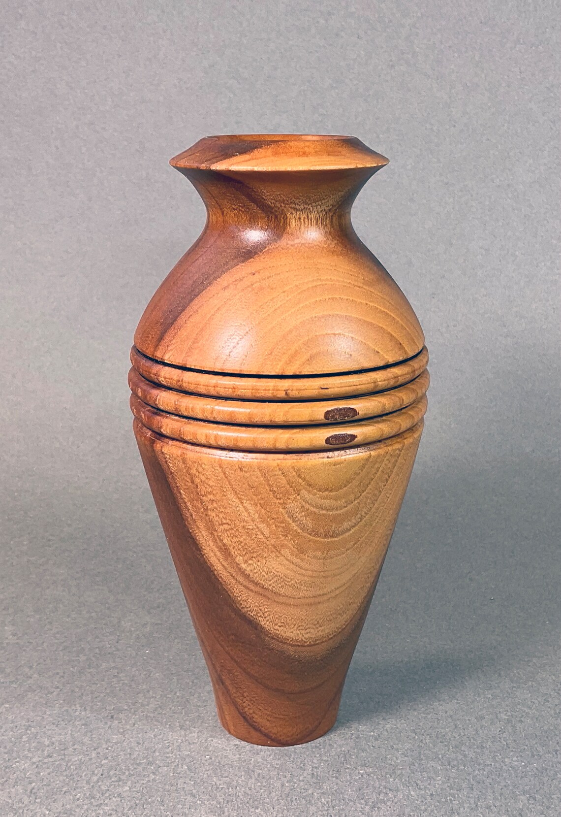 Elegant Pear Wood Vase Handcrafted Turned Wood Art Modern Home Decor ...