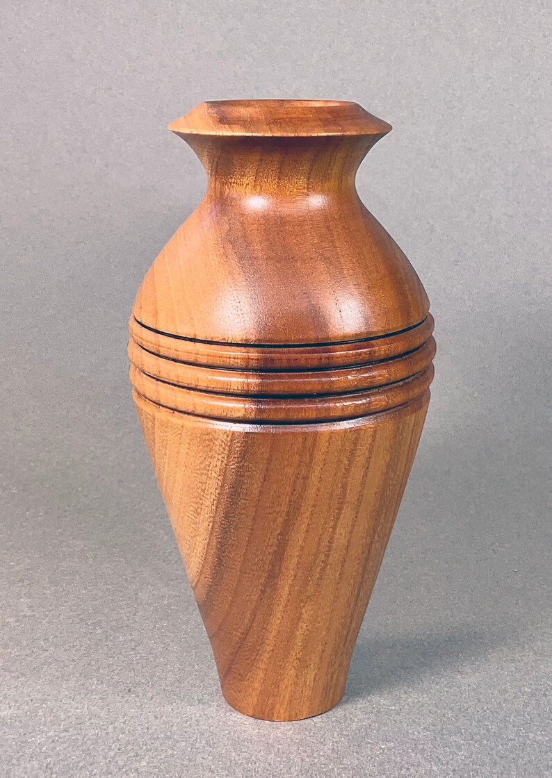 Elegant Pear Wood Vase Handcrafted Turned Wood Art Modern Home Decor ...