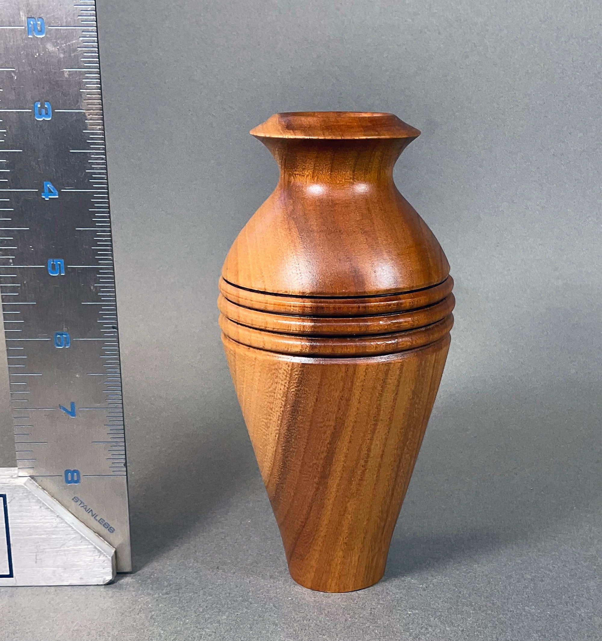 Elegant Pear Wood Vase Handcrafted Turned Wood Art Modern Home Decor ...