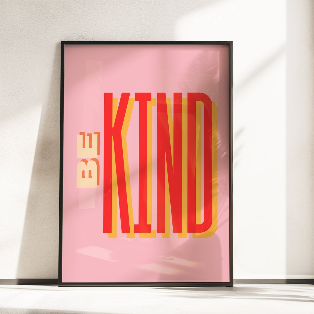 Be Kind Print, Set 2 Printable Wall Art Pinky Wall Art, Teen Girl Decor ...