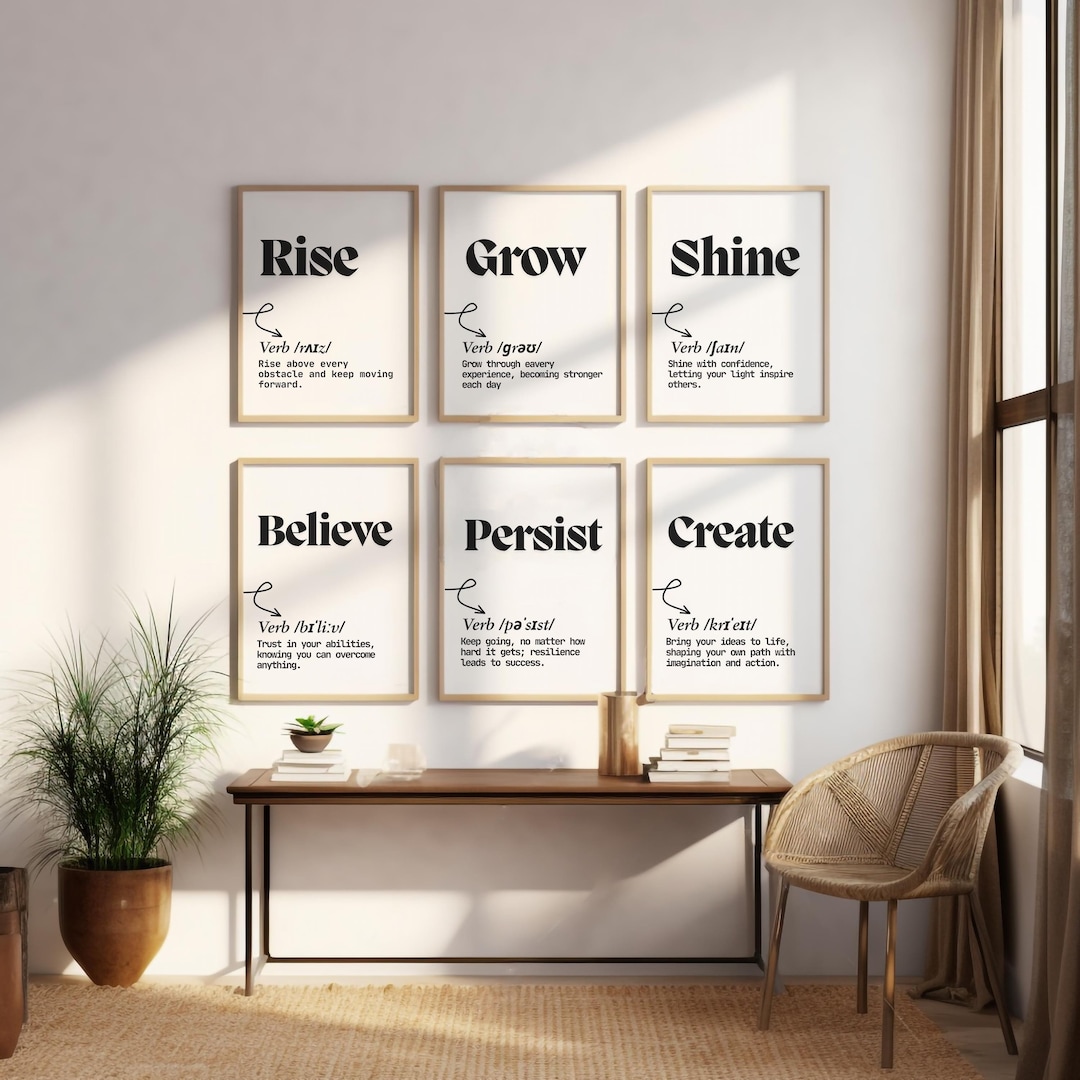Motivational Office Prints: Set of 6 Inspirational Wall Art (digital ...
