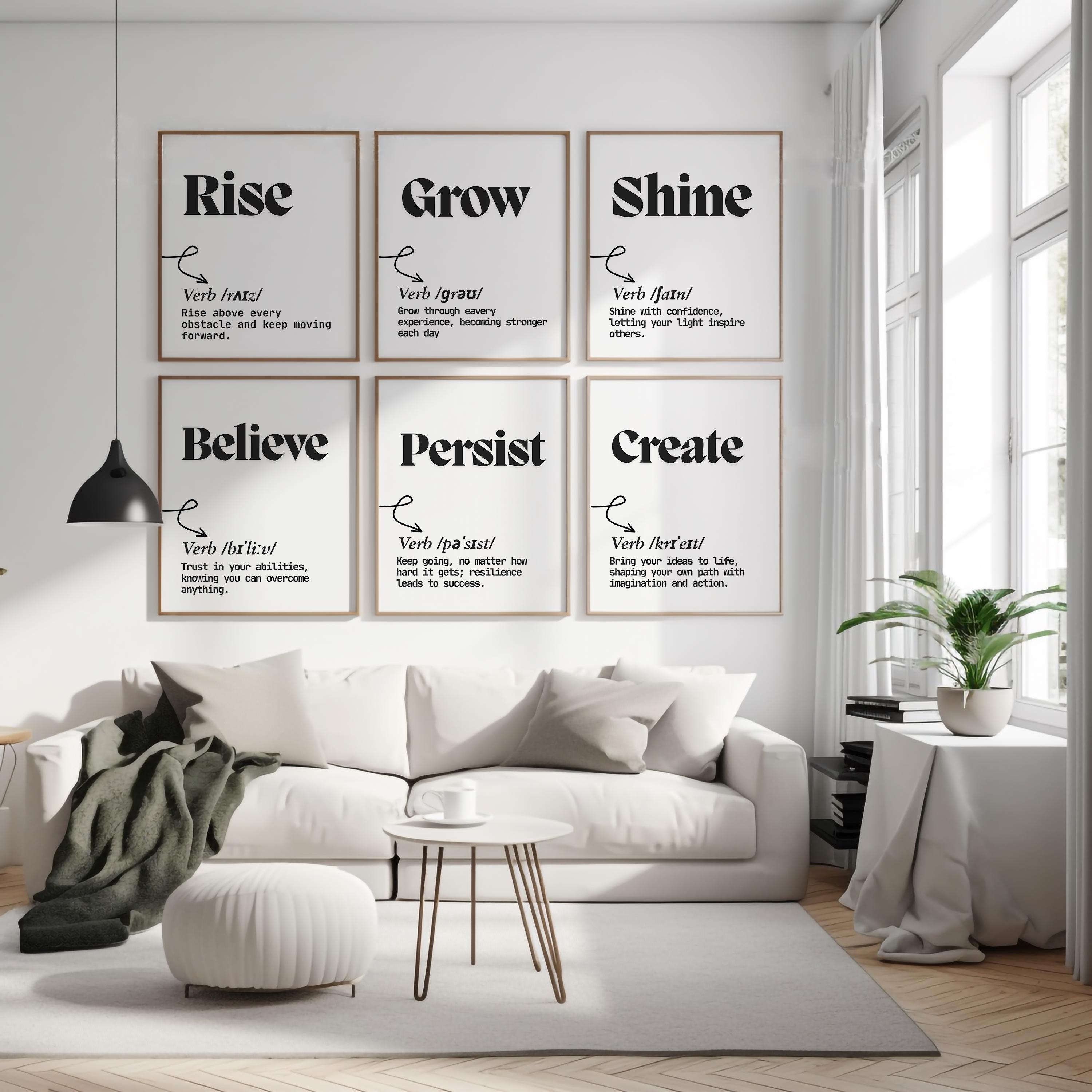 Set of 6 Motivational Office Posters Inspirational Wall Art for ...