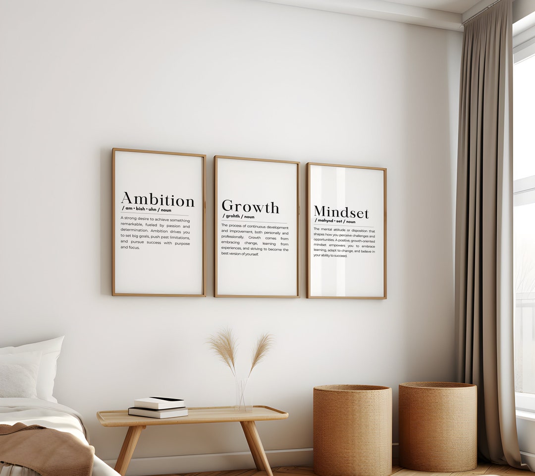 Motivational Definition Art Prints: Ambition, Growth, Mindset (digital ...
