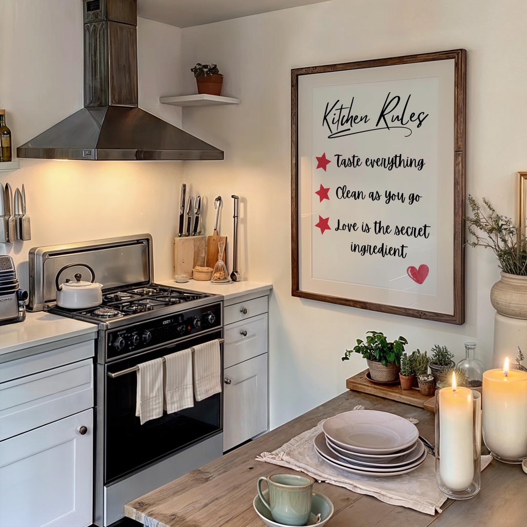 Kitchen Rules Wall Art Printable Kitchen Wall Decor Kitchen Printable ...