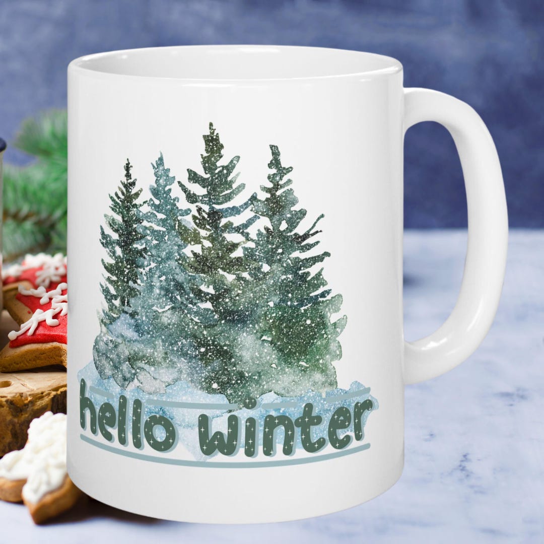 Hello Winter Mugs, Christmas Truck Mugs, Hello Christmas Mugs, Hello ...