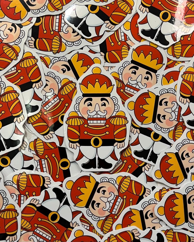 Nutcracker Sticker | Christmas Doll Decal| Holiday Vinyl Sticker ...