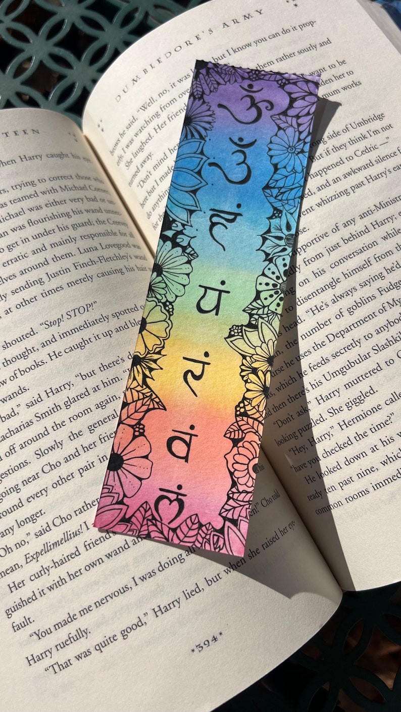 Hand Drawn Chakra Bookmark Watercolor and Ink - Etsy