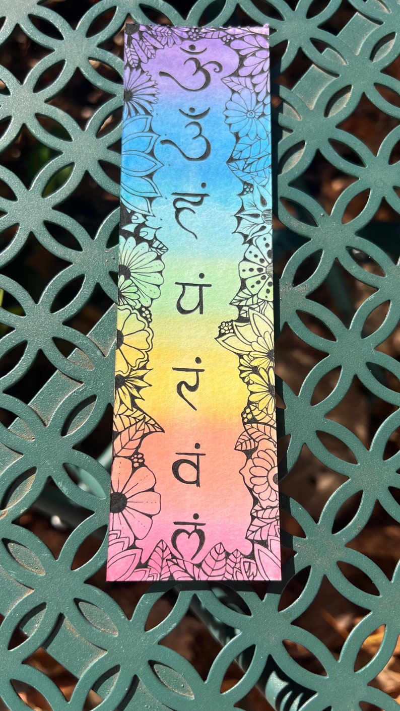Hand Drawn Chakra Bookmark Watercolor and Ink - Etsy