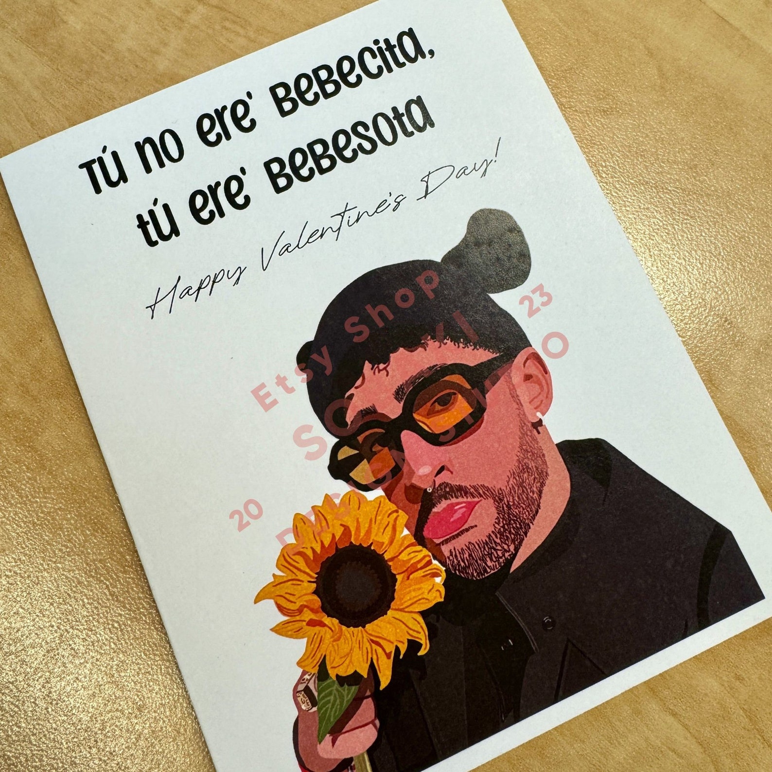 Bad Bunny Valentine Card Spanish Greeting Card Bebesota Feliz Dia De ...