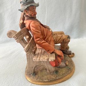 Capodimonte Tramp on Bench Figurine by Volta - Etsy
