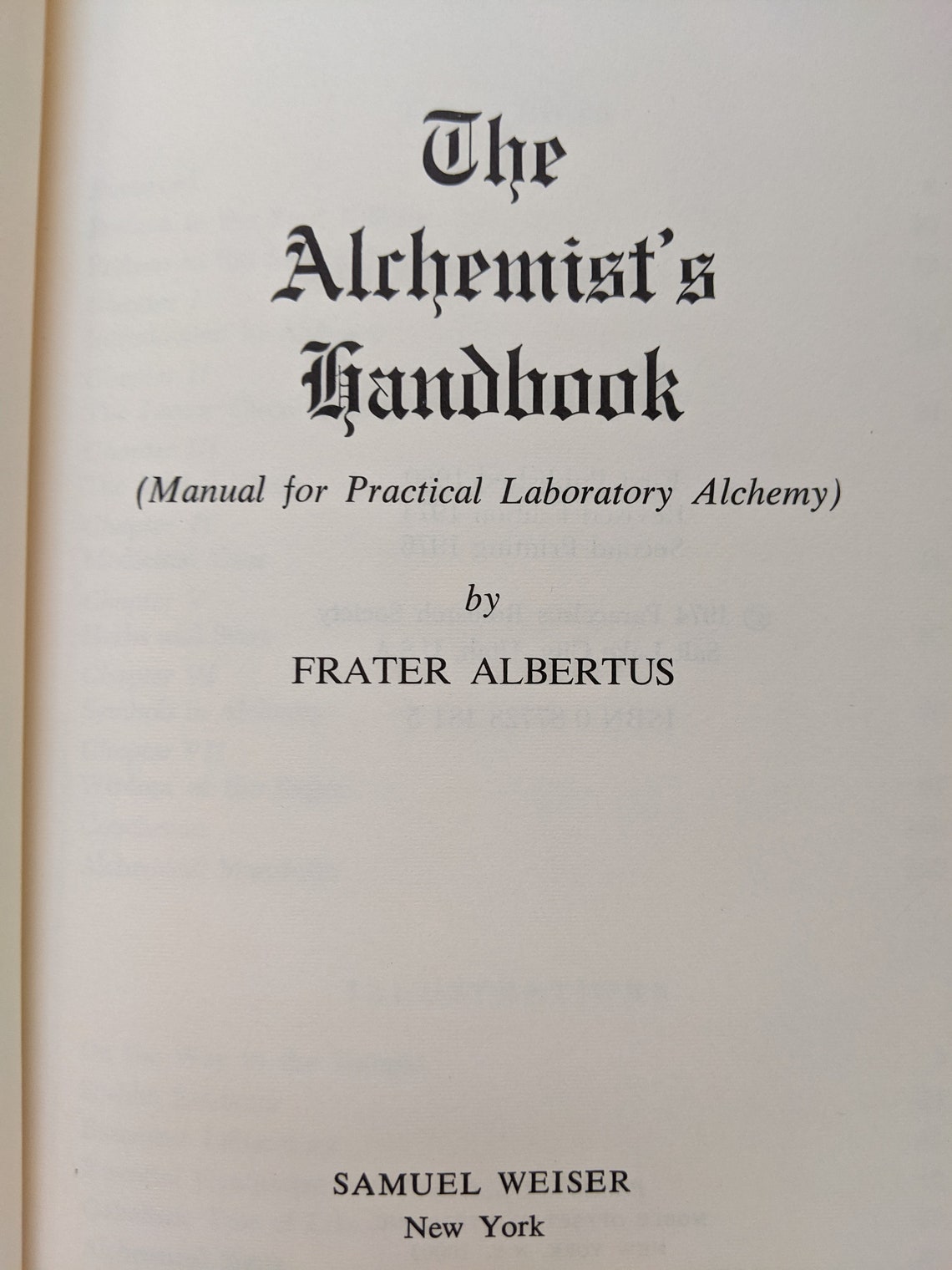 1976 Hardcover ALCHEMIST'S Handbook: Manual for Practical Laboratory ...