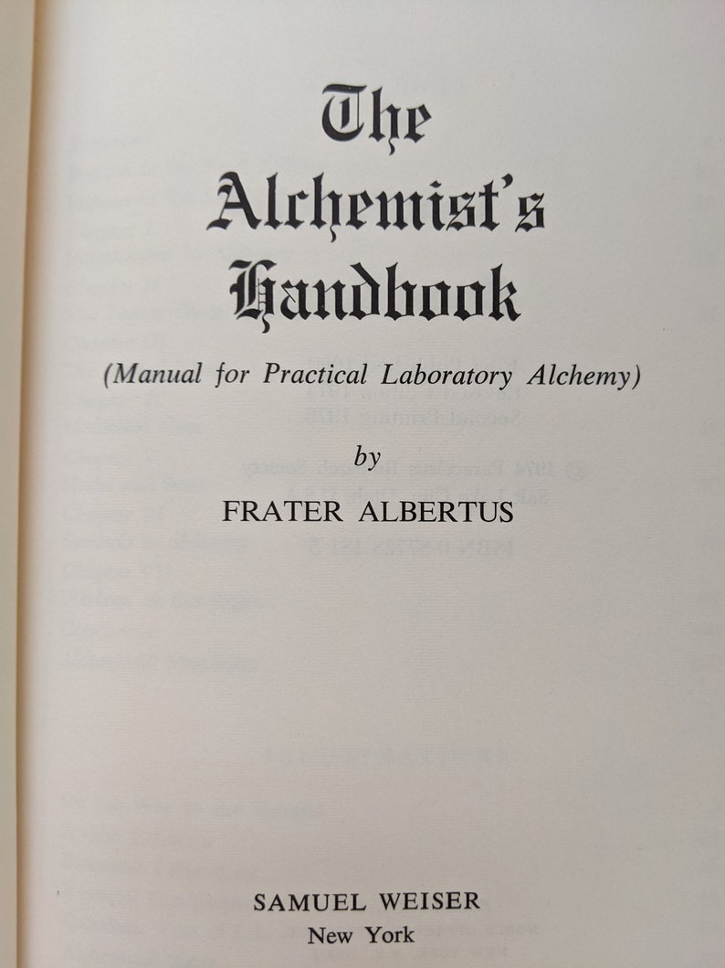 1976 Hardcover ALCHEMIST'S Handbook: Manual for Practical Laboratory ...