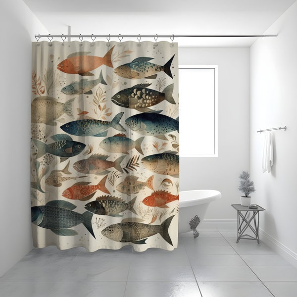 Fish Shower Curtain - Etsy