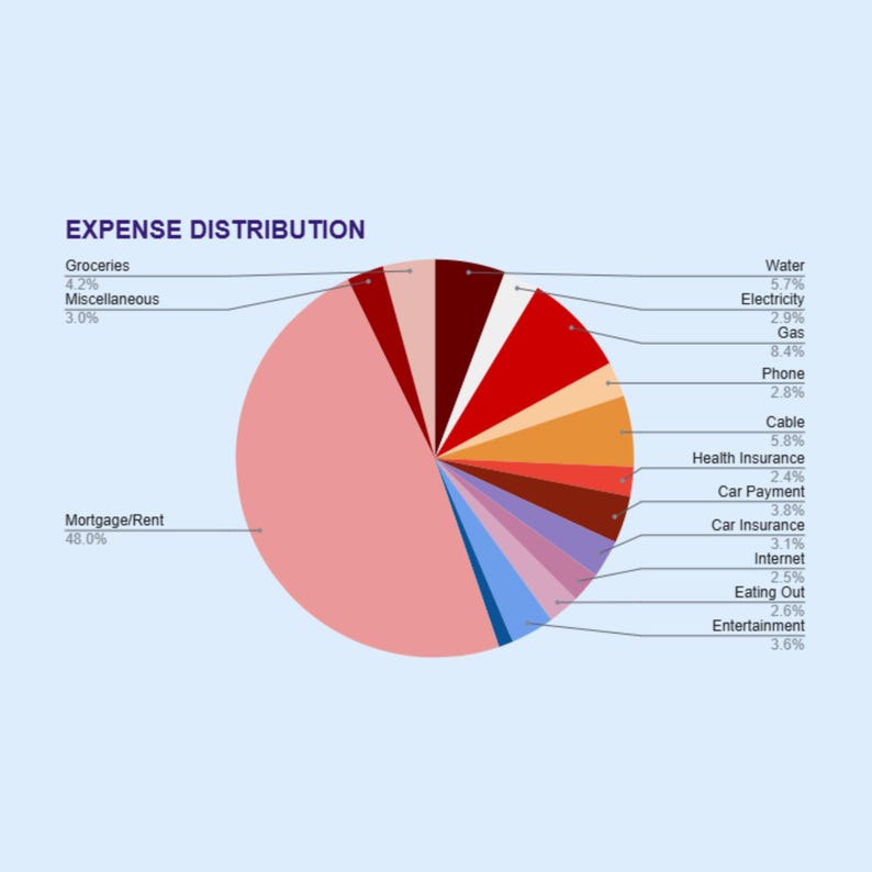 Budget Planner | Monthly Budget Spreadsheet Template Google Sheets - Etsy