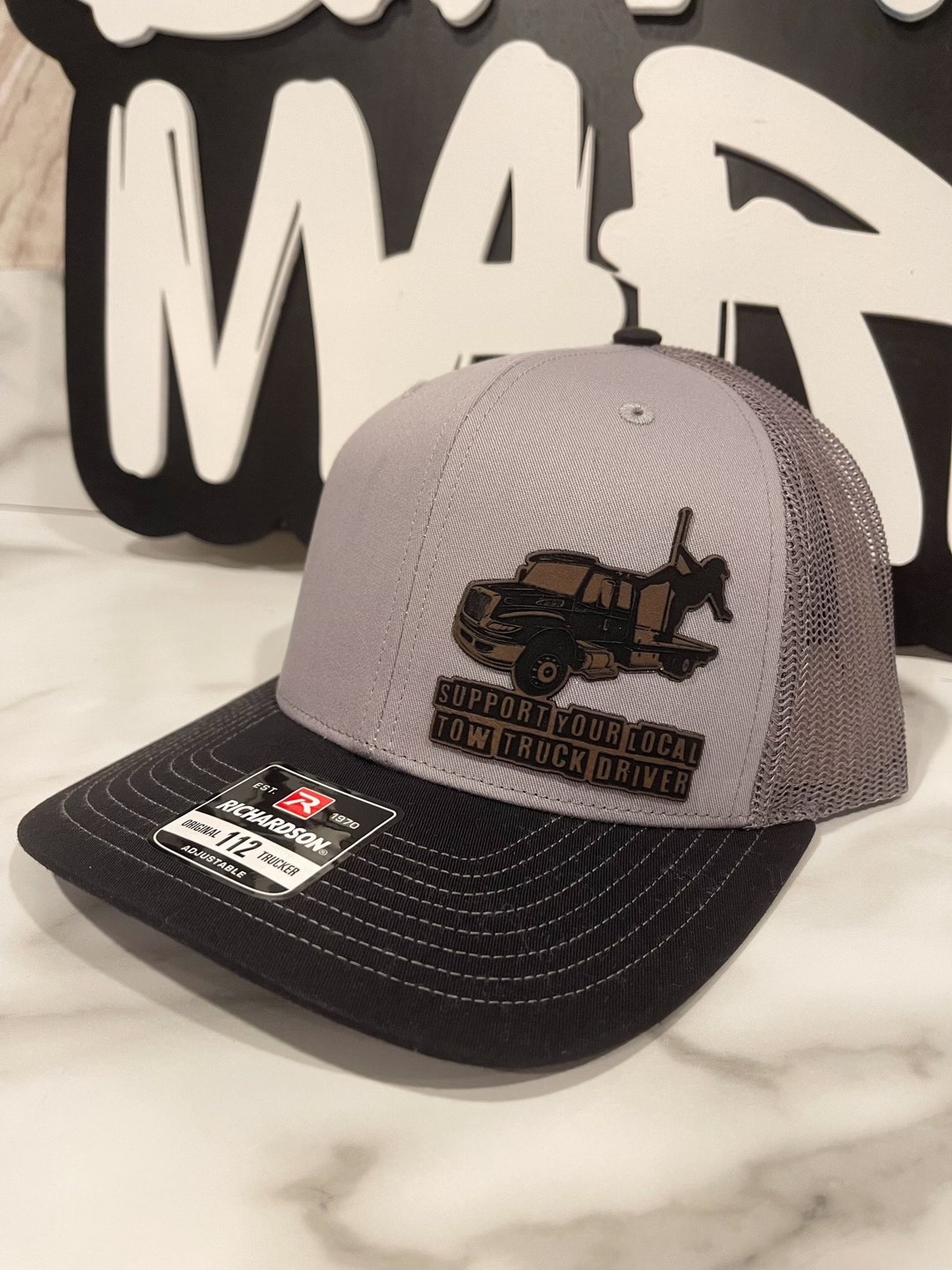 Tow Truck Hat, Support Your Local Tow Truck Driver, Leatherette Hat ...