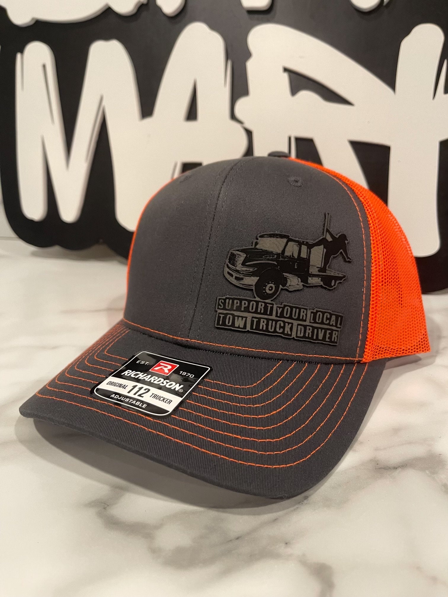 Tow Truck Hat, Support Your Local Tow Truck Driver, Leatherette Hat ...