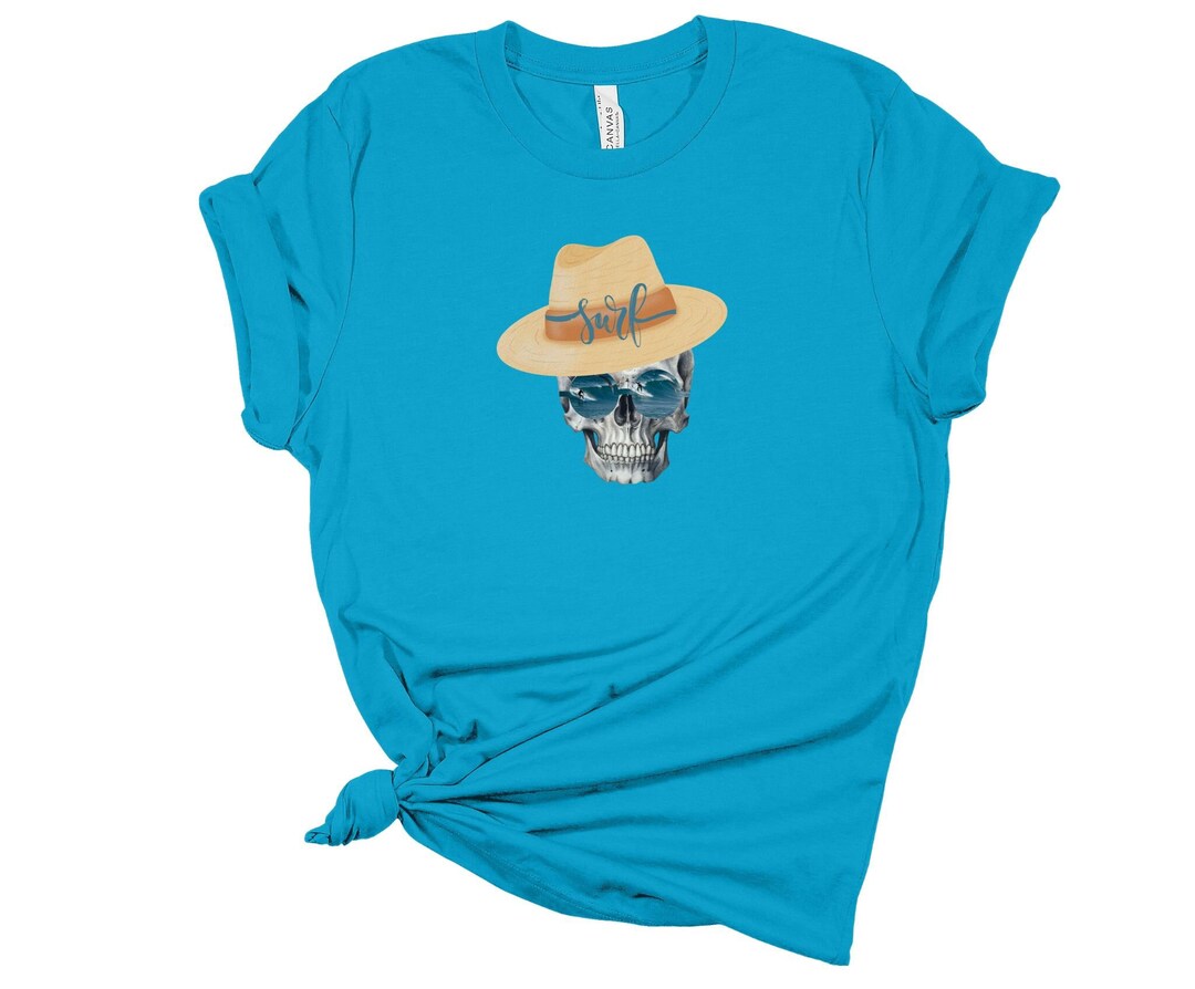 Surf Shirt, Skeleton Surf Shirt, Ocean Shirt, Surfing Shirt, Outdoor ...
