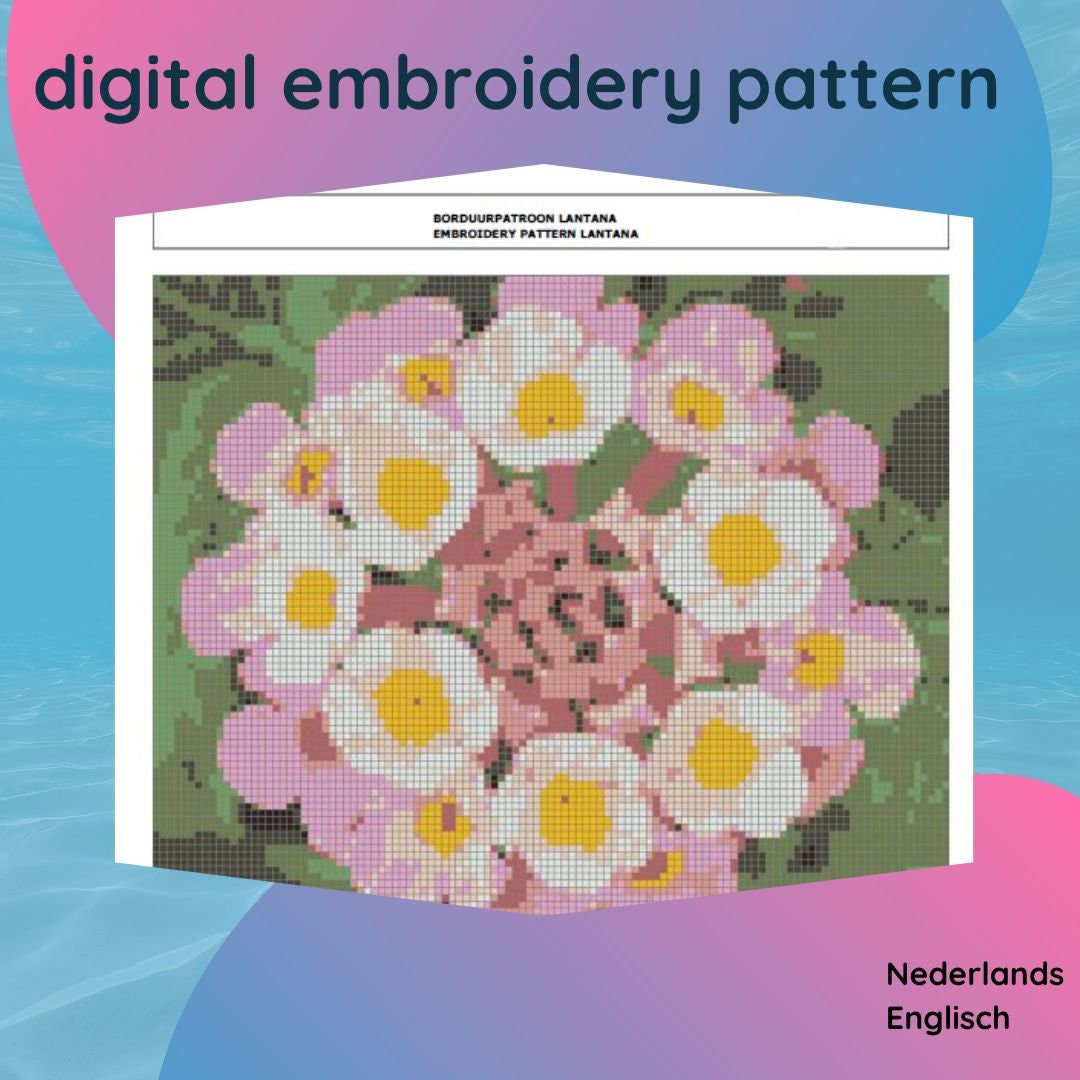 Digital Embroidery Pattern Lantana - Etsy