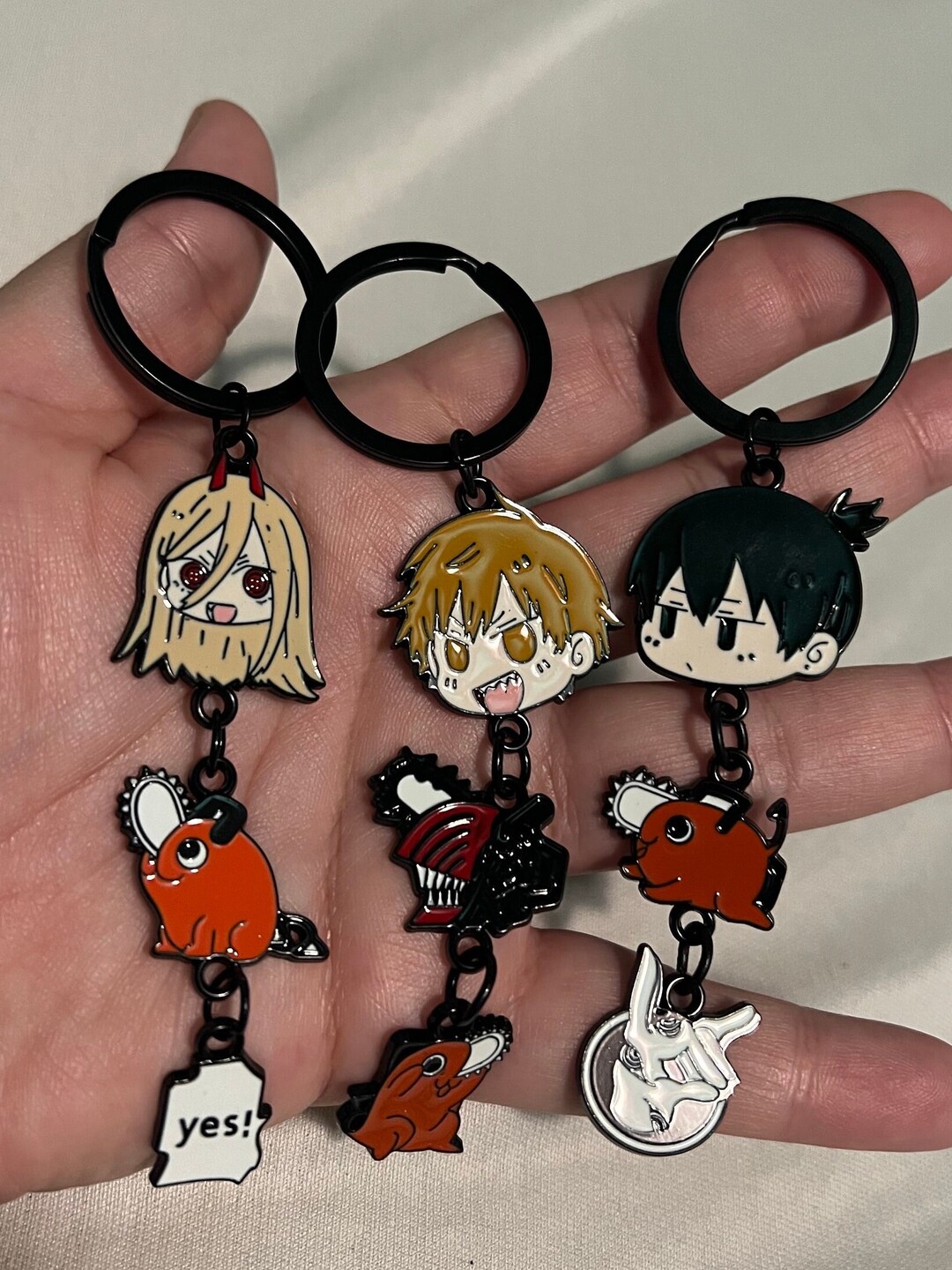 Chainsaw Man Anime Character Tiered Soft Enamel Keychain Denji and ...