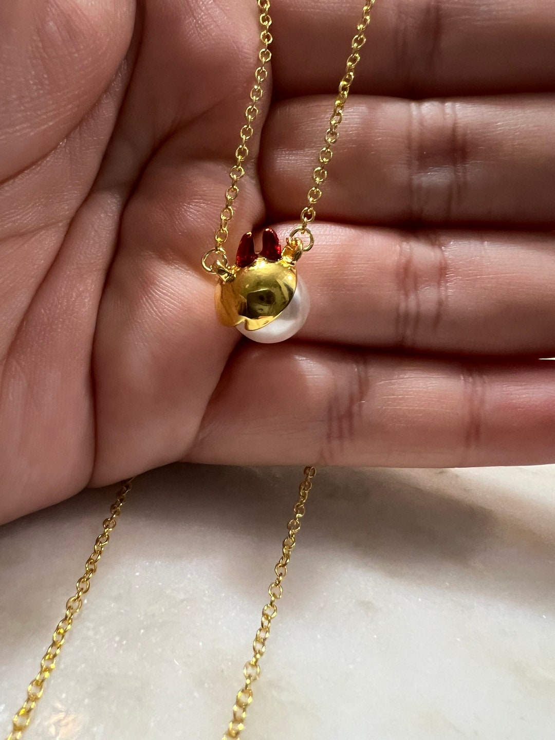 Power Pearl Necklace With Devil Horns Chainsaw Man Anime Fashion ...