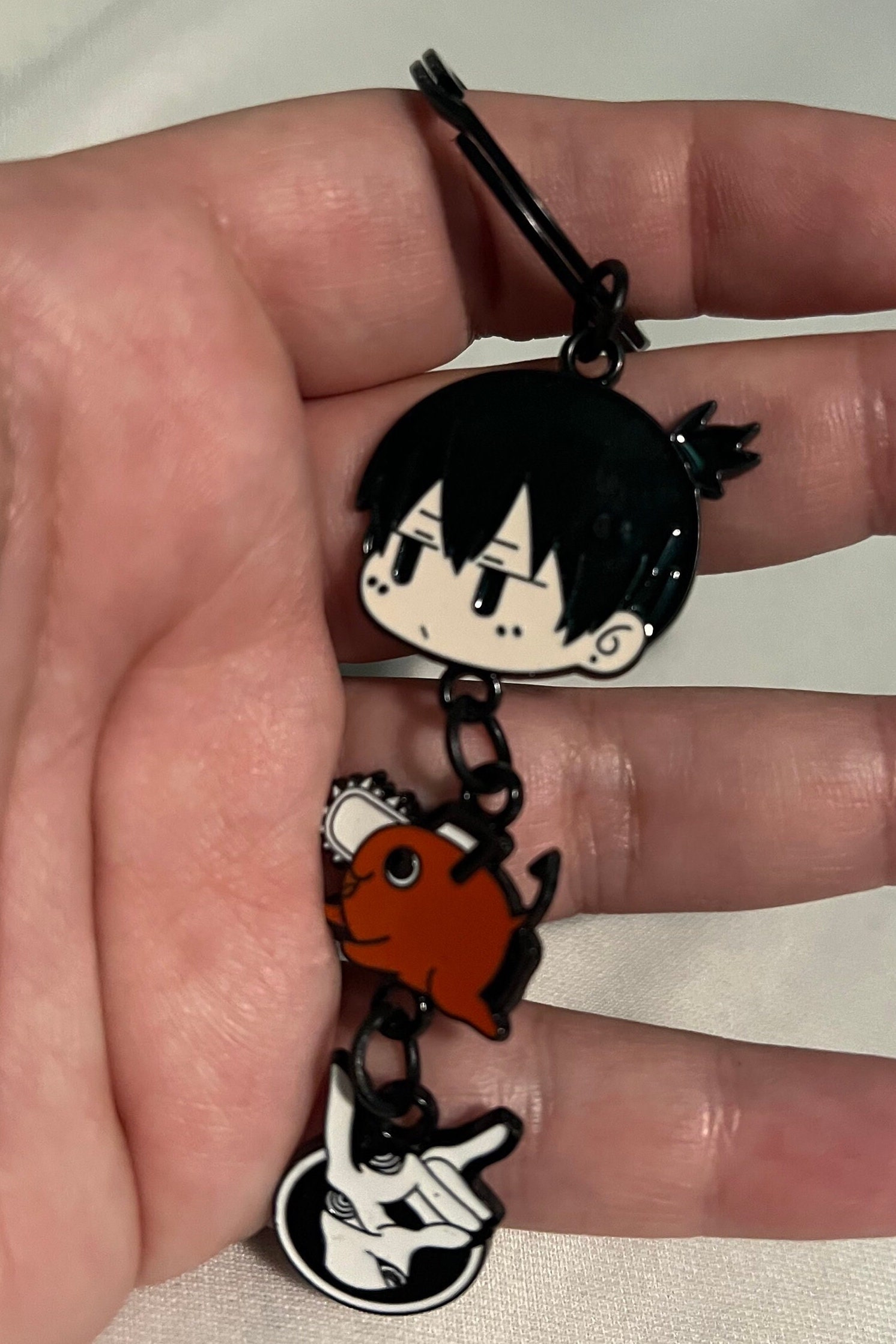 Chainsaw Man Anime Character Tiered Soft Enamel Keychain Denji and ...