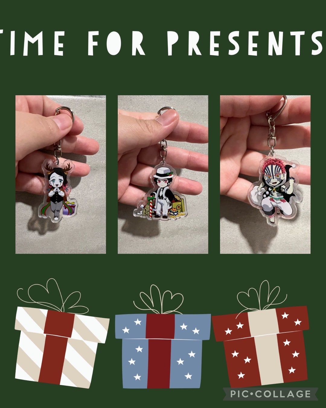 Christmas Acrylic Demon Hunter Anime Demon Keychain Pendants Akaza ...