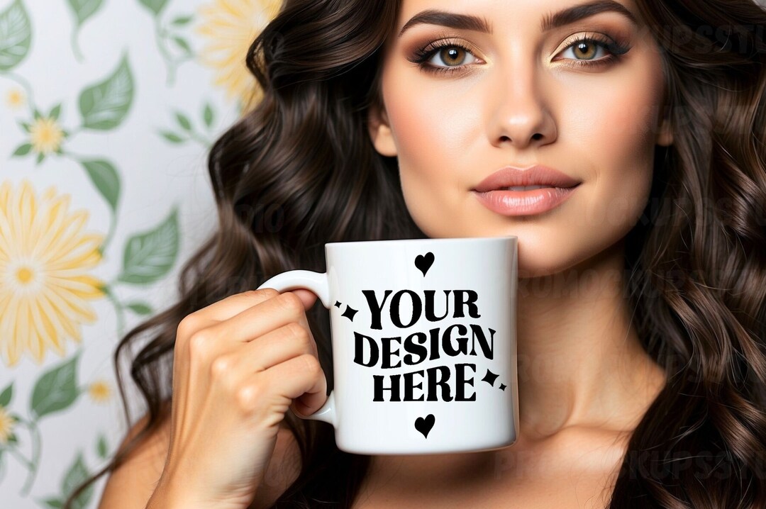 Mug Mockup Model Blank Mug Mockups Winter White Coffee Mug Mock up ...