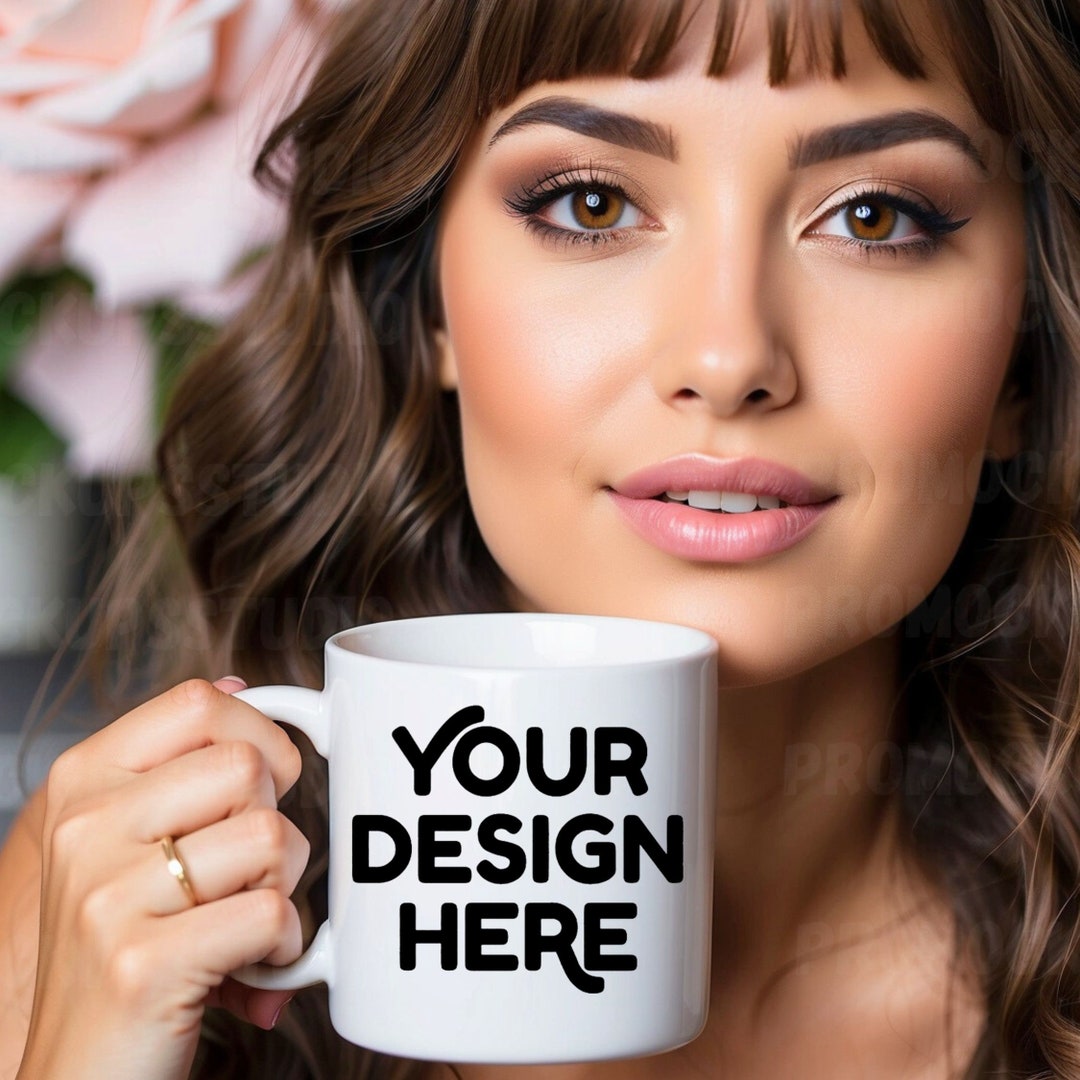 Mug Mockup Model Blank Mug Mockups Winter White Coffee Mug Mock up ...