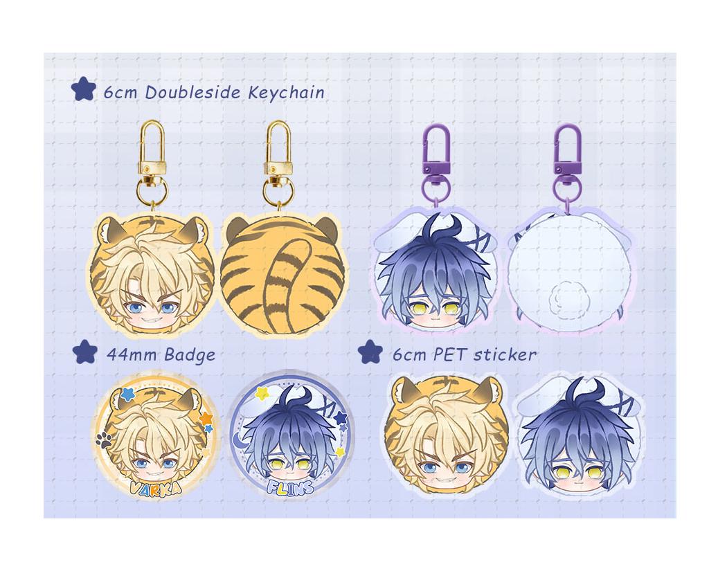 NEW IN STOCK! Genshin Impact Nod-krai Flins & Varka Keychain, Badge ...