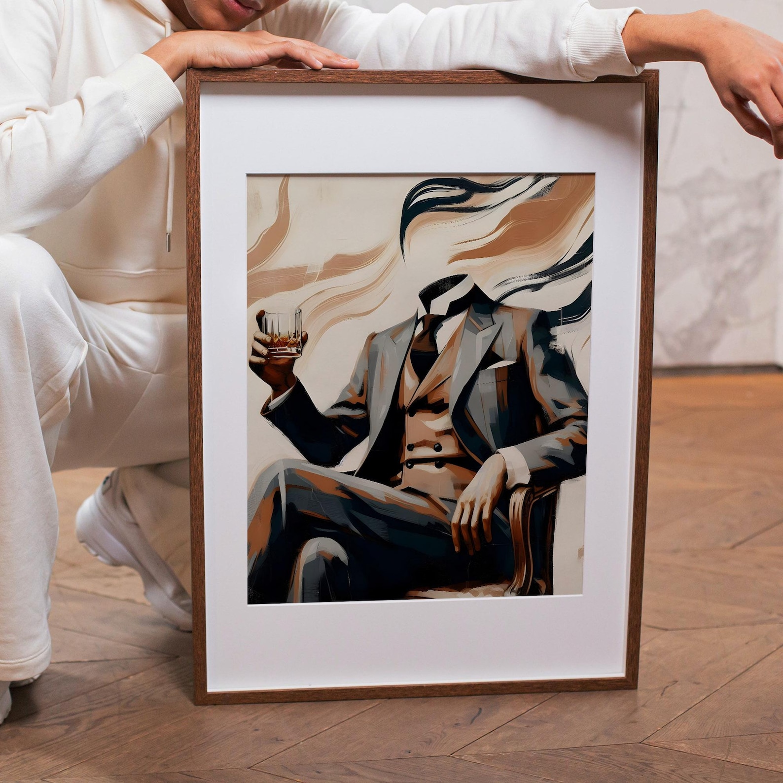 Luxury Art Print: Elegant Gentleman in Suit With Whiskey Sophisticated ...
