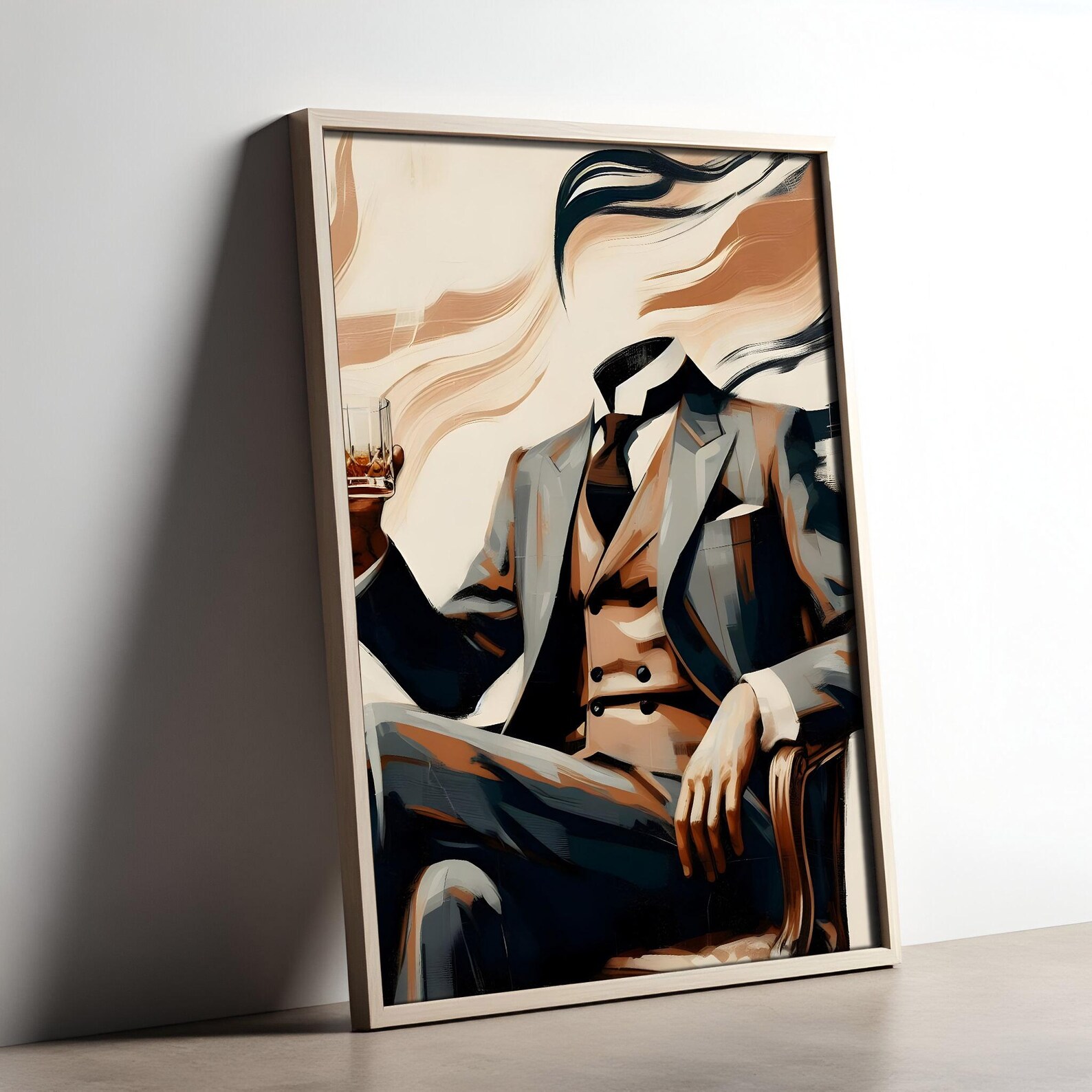 Luxury Art Print: Elegant Gentleman in Suit With Whiskey Sophisticated ...