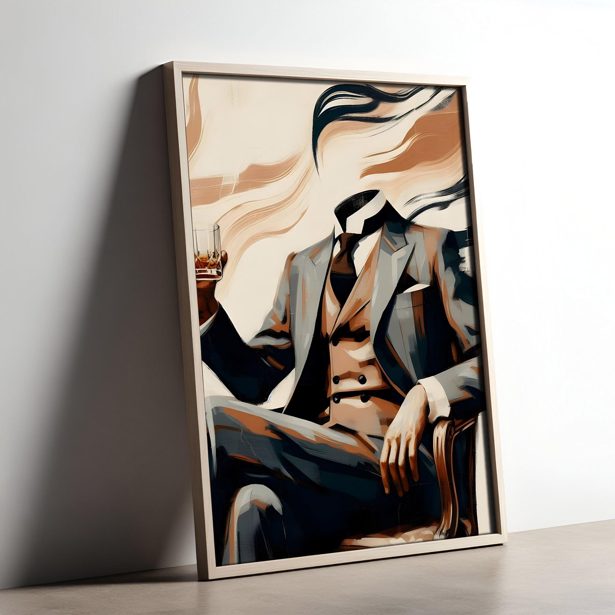 Luxury Art Print: Elegant Gentleman in Suit With Whiskey Sophisticated ...