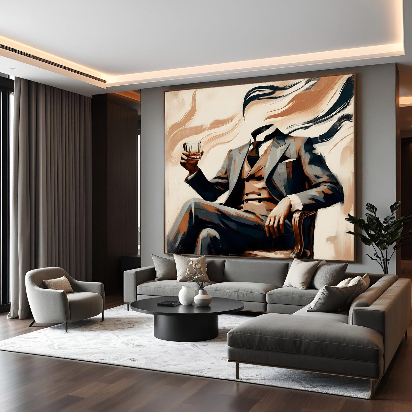 Luxury Art Print: Elegant Gentleman in Suit With Whiskey Sophisticated ...