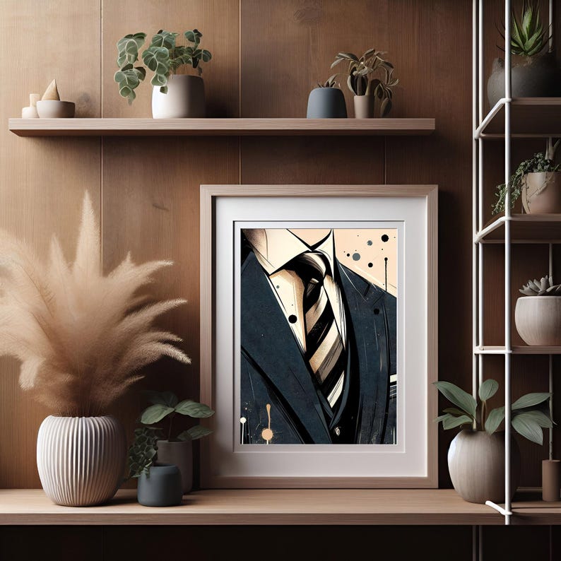 Sharp and Sophisticated Art for Stylish Gentlemen, Abstract Artwork for ...