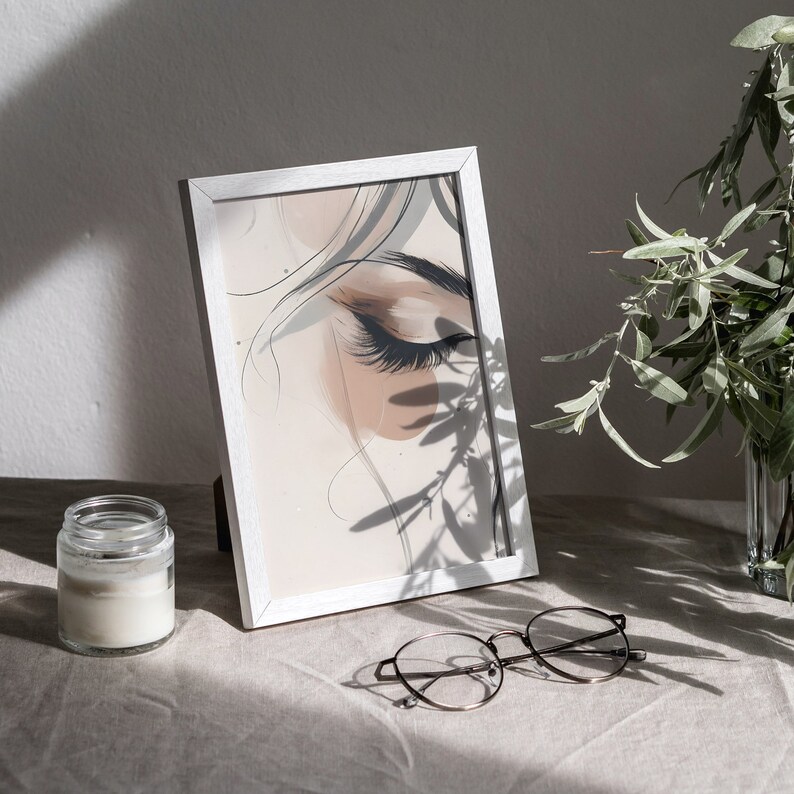 Female Eyes, Eyelashes, and Brows - Esthetician Abstract Art, Luxury ...