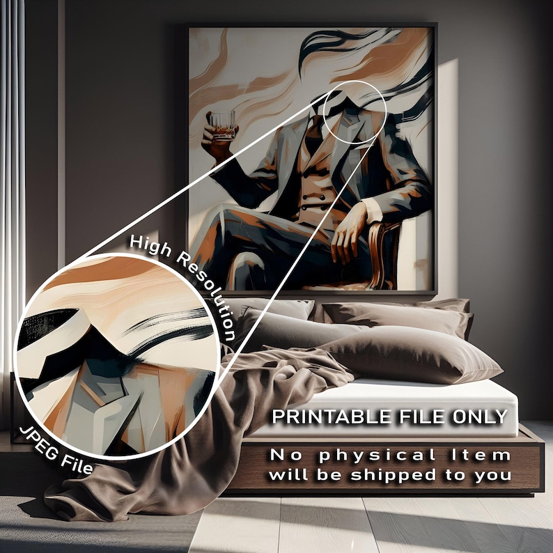 Luxury Art Print: Elegant Gentleman in Suit With Whiskey Sophisticated ...