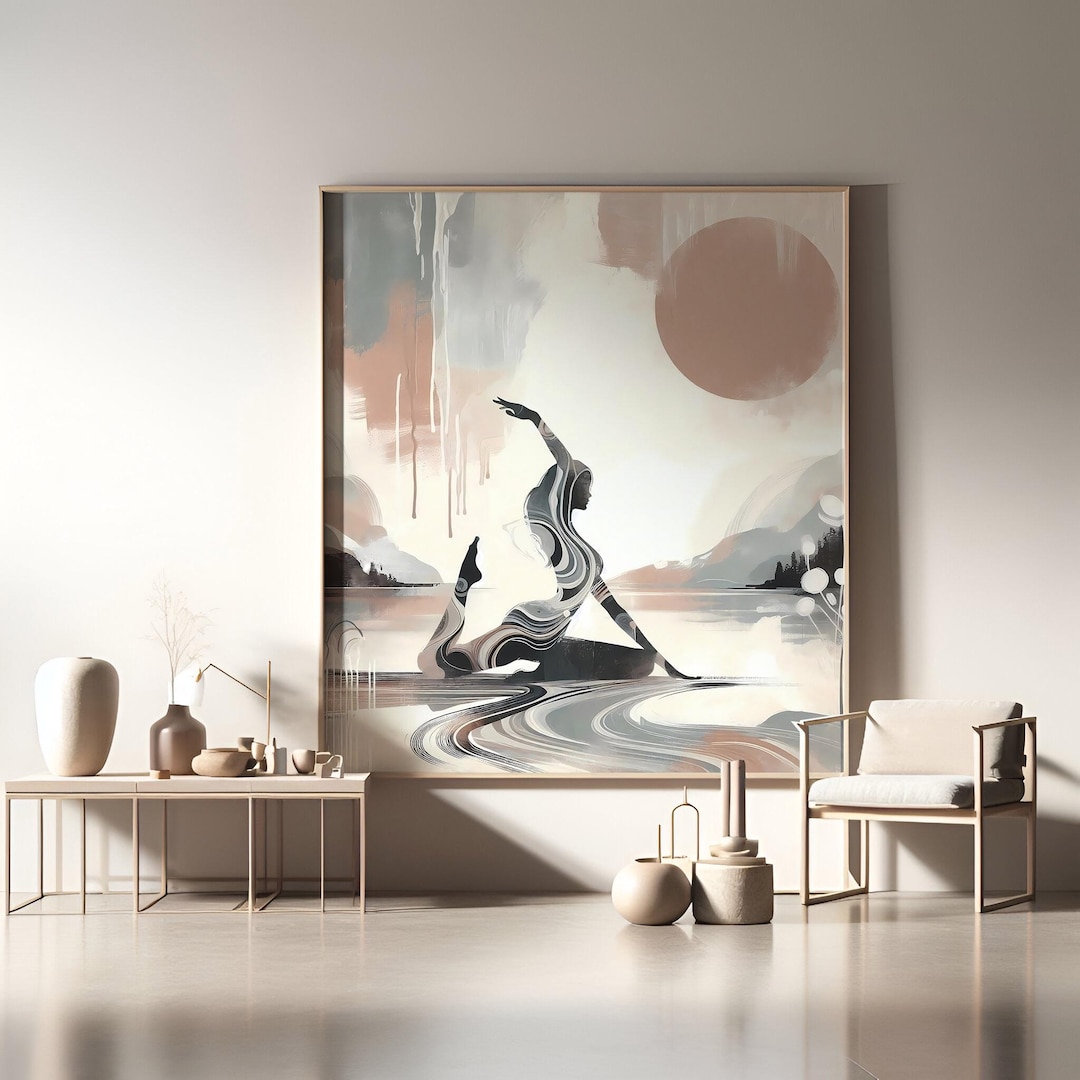 Yoga Flow Abstract Art Mindful Movement Decor Wellness Printable ...