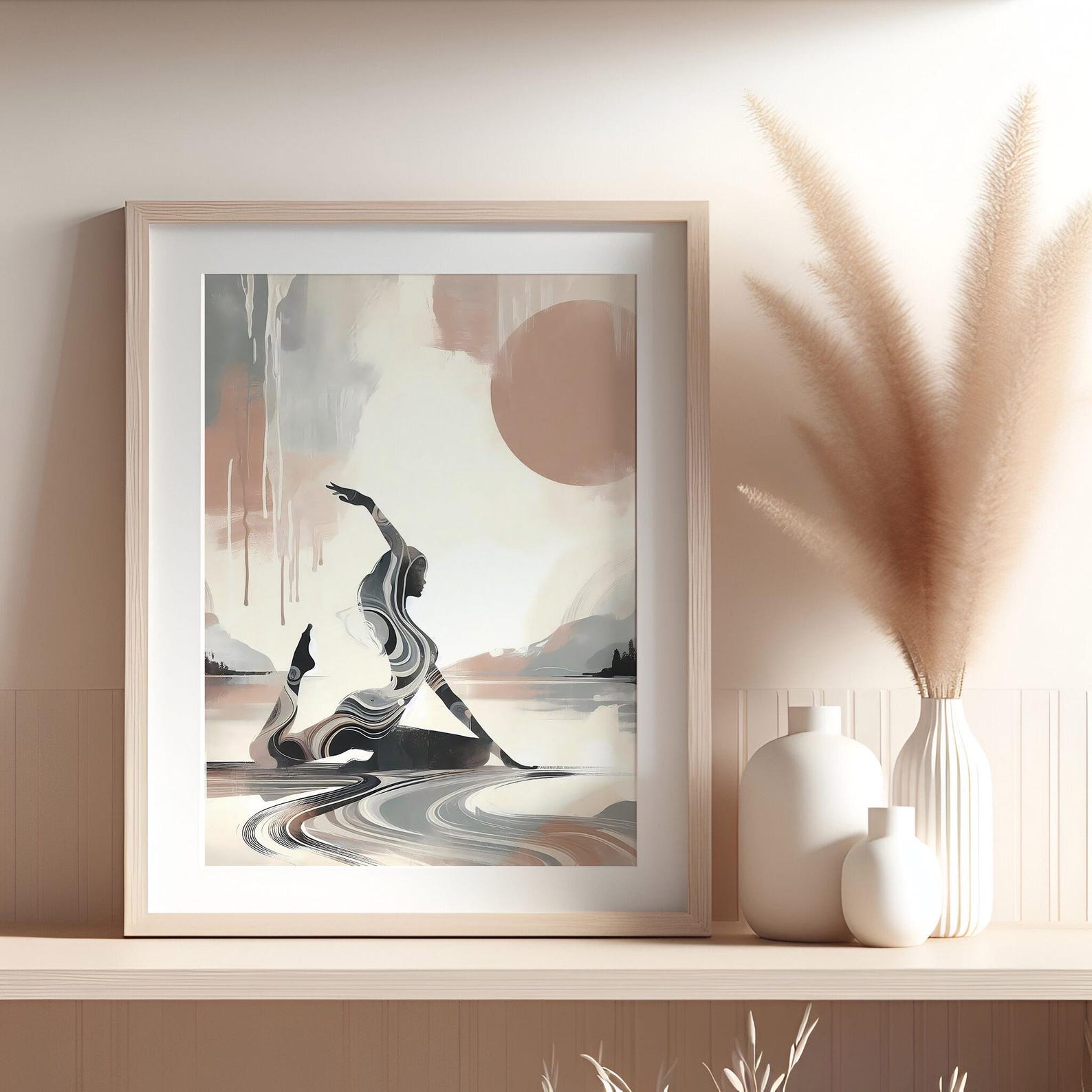 Yoga Flow Abstract Art Mindful Movement Decor Wellness Printable ...