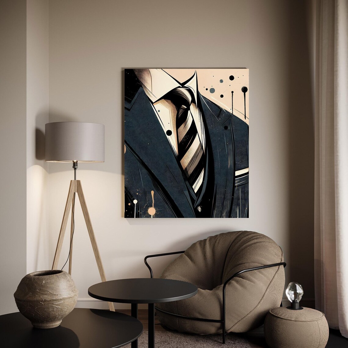 Sharp and Sophisticated Art for Stylish Gentlemen, Abstract Artwork for ...