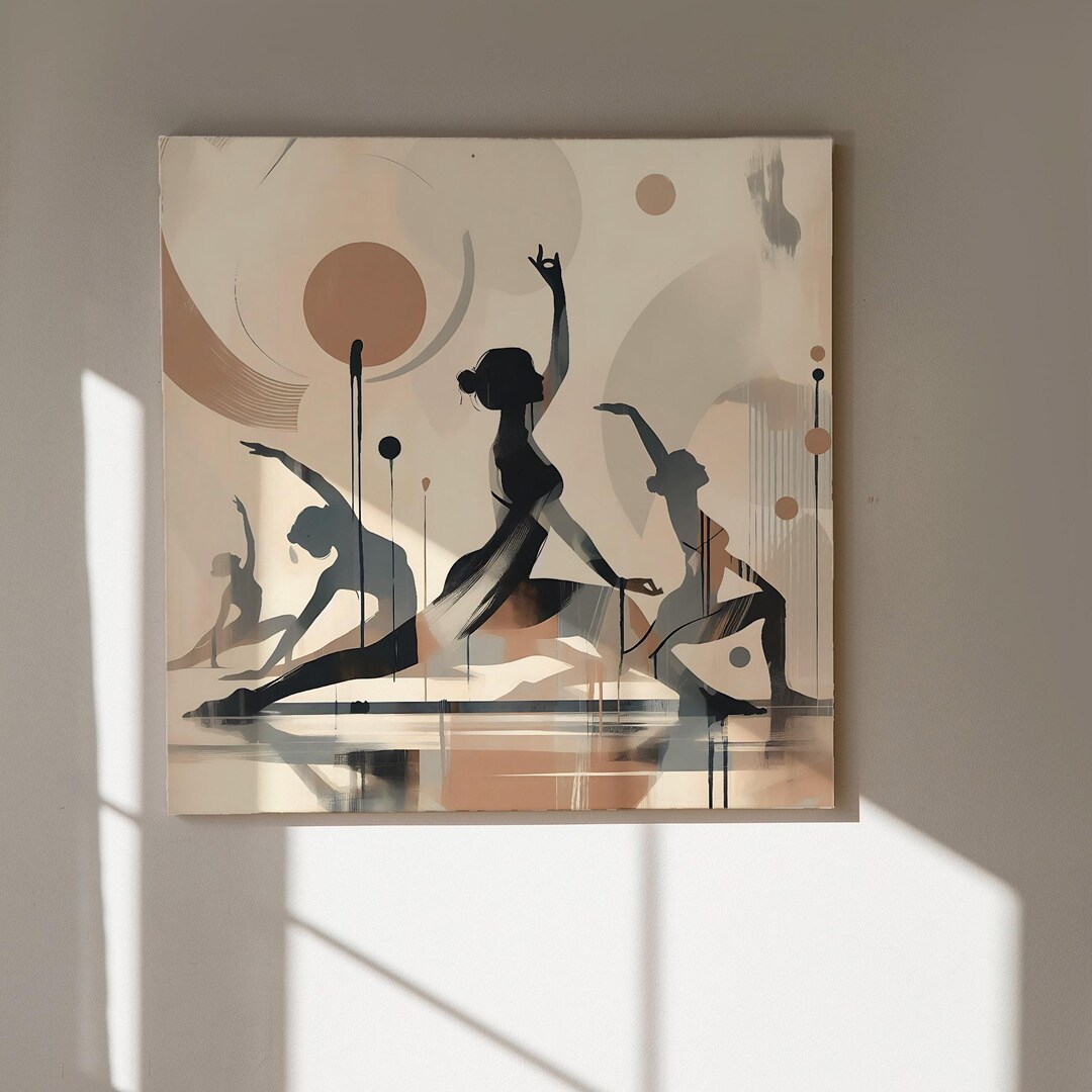 Abstract Yoga Poses Print | Digital Download | Modern Fitness Art ...