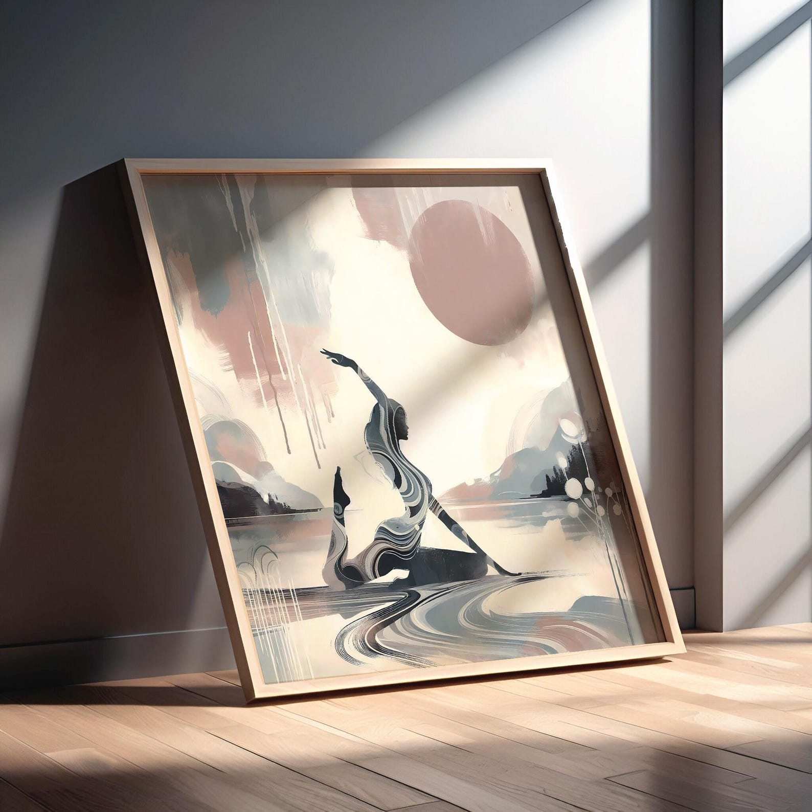 Yoga Flow Abstract Art Mindful Movement Decor Wellness Printable ...
